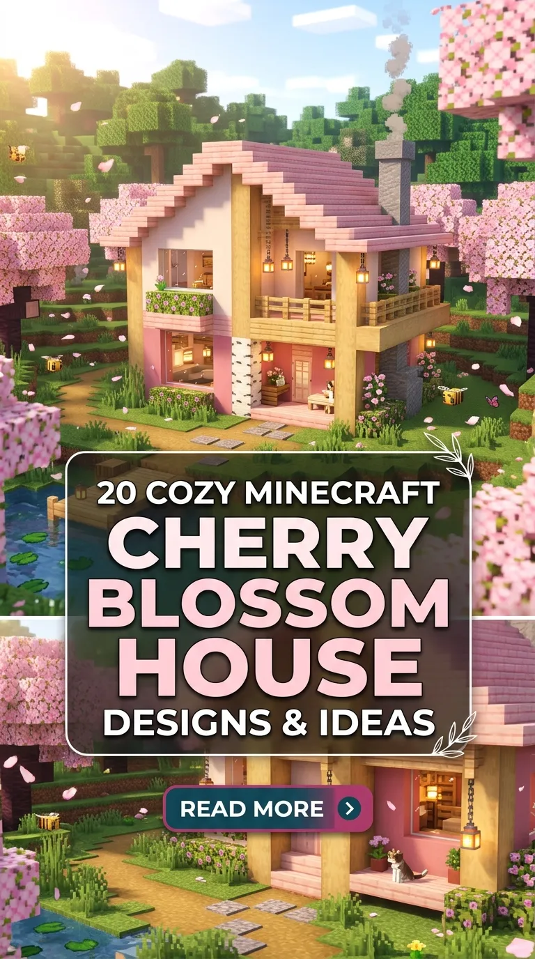 20 Cozy Minecraft Cherry Blossom House