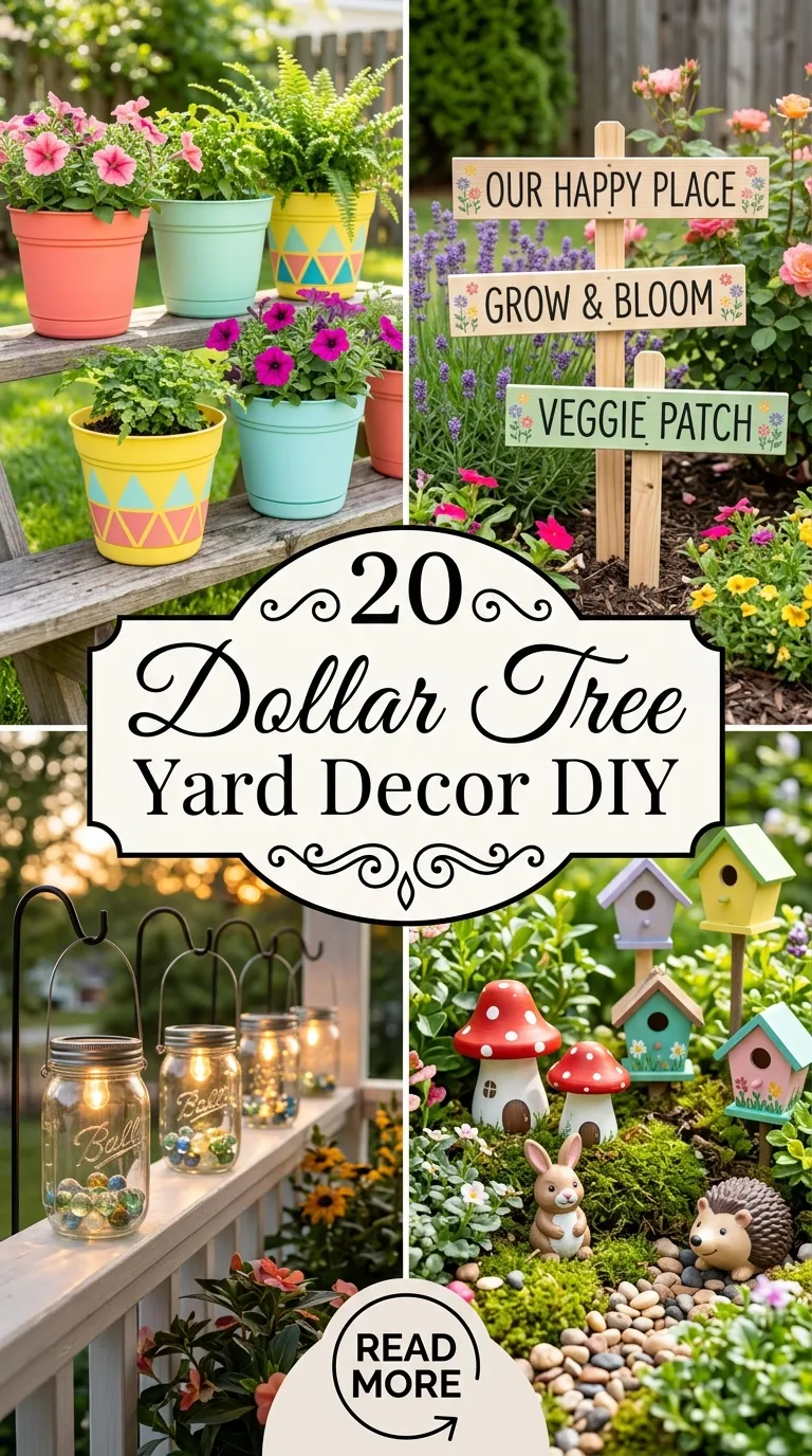 20 Dollar Tree Yard Decor DIY